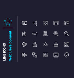 Web and seo line icons 57 Royalty Free Vector Image
