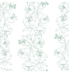 Lily flower seamless pattern Royalty Free Vector Image