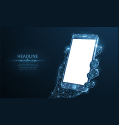 Mobile Phone Abstract Polygonal Wireframe Closeup Vector Image