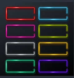 Rectangular red neon frame Royalty Free Vector Image