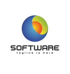 Digital software logo Royalty Free Vector Image