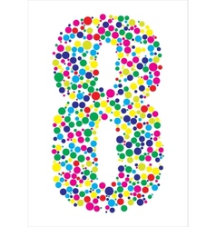 Counting number eight with pig and chicks Vector Image