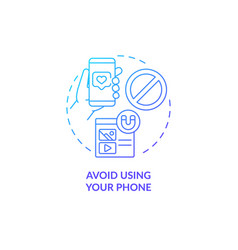 Avoid using your phone concept icon Royalty Free Vector