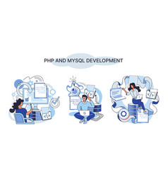 Php and mysql development software website Vector Image