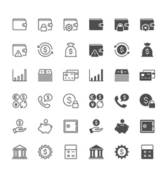 Financial management flat with reflection icons Vector Image