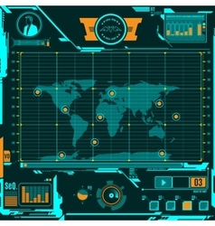 HUD navigation map screen elements Royalty Free Vector Image