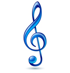 Blue music note isolated on white background Vector Image