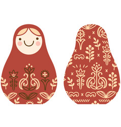 Babushka floral Royalty Free Vector Image - VectorStock