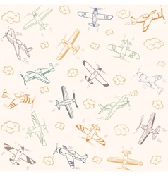 Seamless background pattern with airplanes Vector Image