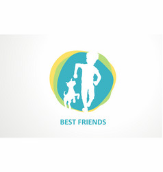 Best friends forever logo design happy friendship Vector Image