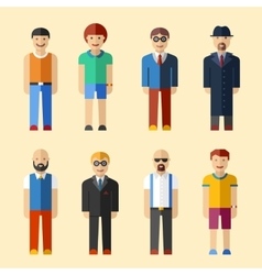 Man fashion trend timeline clothing wear style Vector Image