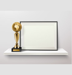Blank frame and acrylic glass trophy award Vector Image