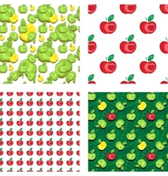 Seamless apple background pattern collection Vector Image