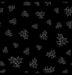 Seamless pattern with hand drawn maple leaves Vector Image