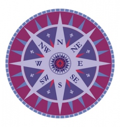 Compass with fleur-de-lis Royalty Free Vector Image