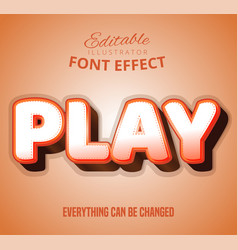Play text editable font effect Royalty Free Vector Image
