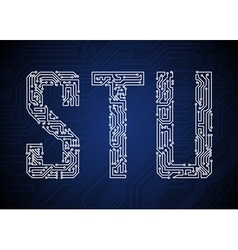 Set of circuit board style letters Royalty Free Vector Image