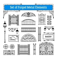 Shop and workshop metal forged signs icons Vector Image
