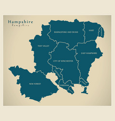 Modern map - hampshire county with details Vector Image