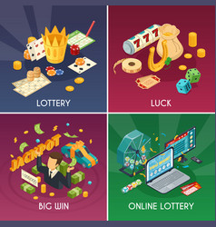 Lottery infographics set Royalty Free Vector Image