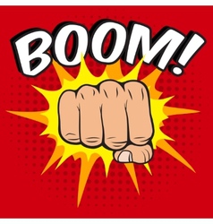 Clenched fist boom hit Royalty Free Vector Image