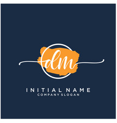Dm initial handwriting logo with circle template Vector Image