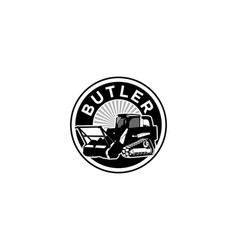 Butler logo template heavy equipment logo Vector Image