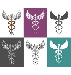 Medical symbol caduceus healthcare Royalty Free Vector Image