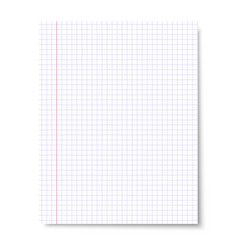 Ruled sheet notebook paper paper template Vector Image