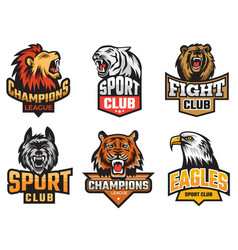 Sport animal team logo or emblem with wild Vector Image