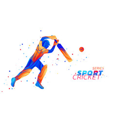 Abstract batsman playing Royalty Free Vector Image
