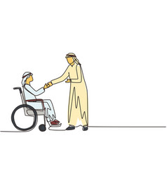 Continuous one line drawing disability employment Vector Image