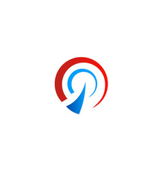 3d round target communication logo Royalty Free Vector Image