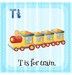 Letter t tracing train Royalty Free Vector Image