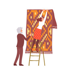 Carpet weaving Royalty Free Vector Image - VectorStock