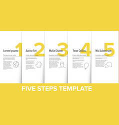 Five simple color steps process infographic Vector Image