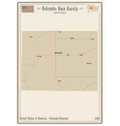 Map baca county in colorado Royalty Free Vector Image