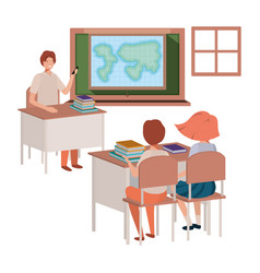 Teacher in classroom with students avatar Vector Image