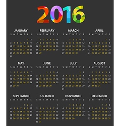 Cute calendar diary 2016 with seasonal themes Vector Image