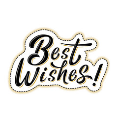 Best wishes sign with golden stars handwritten Vector Image