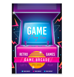 Retro gaming game 80s-90s arcade machine Vector Image