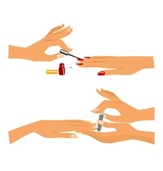 Hand manicure and care female logos for nail Vector Image