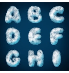 Cloud english alphabet font Royalty Free Vector Image