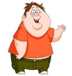Fat boy cartoon posing Royalty Free Vector Image