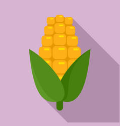 Sweet corn icon flat style Royalty Free Vector Image