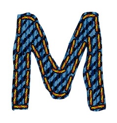 Jeans alphabet Denim letter M Royalty Free Vector Image