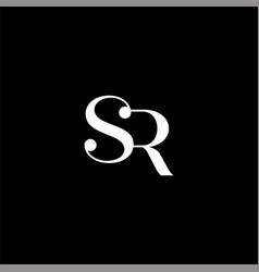 S r letter logo design on black color background Vector Image