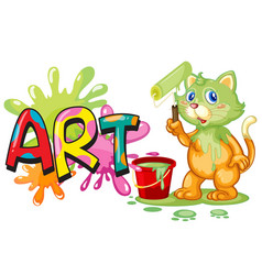 Cats font cute black and white alphabet numbers Vector Image