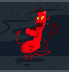 Devil in hell cartoon character Royalty Free Vector Image