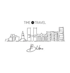 Spain bilbao basque country city skyline Vector Image
